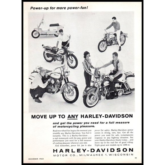 Harley-Davidson | Art | 963 Harley Davidson Motorcycle Line Up Vintage ...
